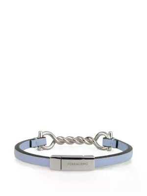 FERRAGAMO Gancini Twisted Leather Bracelet