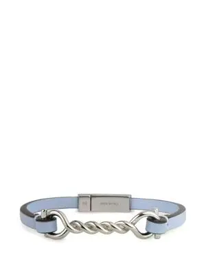 FERRAGAMO Gancini Twisted Leather Bracelet