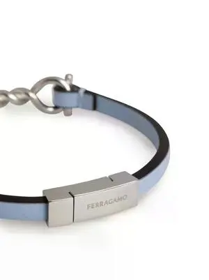 FERRAGAMO Gancini Twisted Leather Bracelet