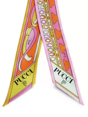 Emilio Pucci Mixed-print Silk Twill Scarf - Pink