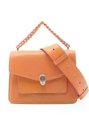 BVLGARI Serpenti Forever Leather Handbag - Orange