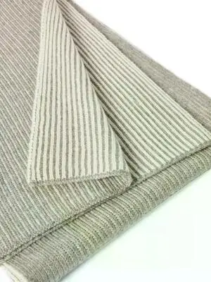 Brunello Cucinelli Cashmere English Rib Vanisé Knit Scarf - Grey