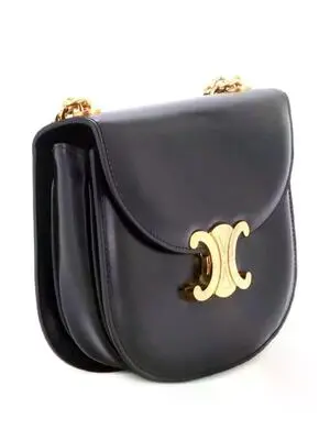 Celine Triomphe Besace Cléa Chain Flap Bag In Leather