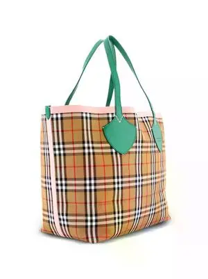 Burberry Reversible Giant Vintage Check Canvas Large Tote Bag