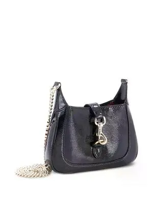Gucci Jackie Notte Chain Patent Mini Hobo Bag - Black