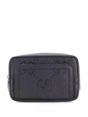 Gucci Jumbo Gg Embossed Leather Small Belt Bag - Black