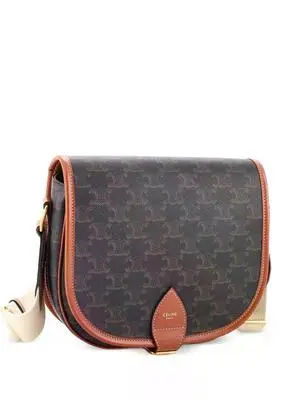 Celine Folco Bag Triomphe Coated Canvas Large Crossbody Bag
