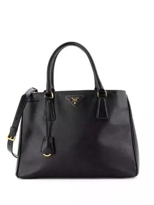 Prada Saffiano Leather Medium Tote Bag - Black