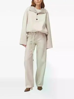 RETORI Drawstring-hem Wool Hoodie - Neutrals