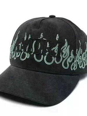 Amiri Flame Embroidered Baseball Cap