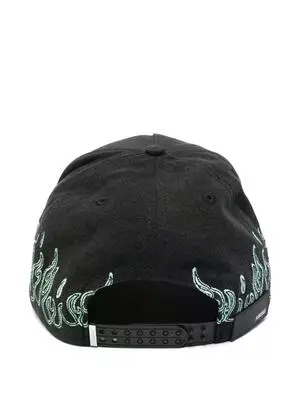 Amiri Flame Embroidered Baseball Cap - Black