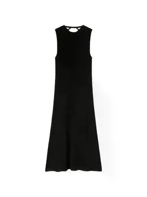 RETORI Crochet-detail Knitted Midi Dress - Black