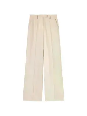 RETORI Pleated Silk Tailored Trousers - Neutrals