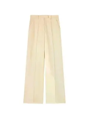 RETORI Retro Pleated Silk Shantung Wide-leg Trousers - Neutrals