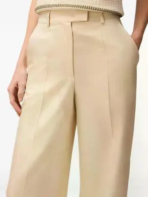RETORI Retro Pleated Silk Shantung Wide-leg Trousers