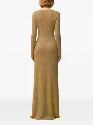 RETORI Retro Floral-jacquard Knitted Maxi Dress