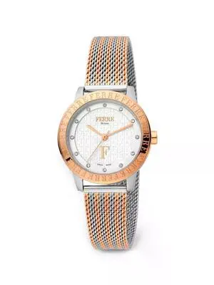FERRE MILANO 30mm Mesh Link Watch - White
