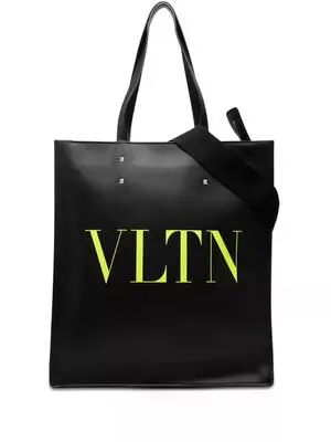 Valentino Garavani Calfskin Rockstud Vltn Tote Satchel - Black