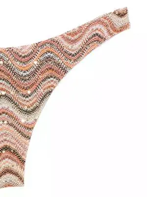 MC2 SAINT BARTH Sequin-embellished Zigzag Knit Bikini Bottoms