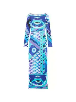Emilio Pucci Vivara Print Tulle Dress - Blue