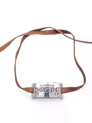Dior Leather Logo Plaque Choker