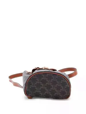 Celine Folco Triomphe Coated Canvas Mini Backpack - Brown