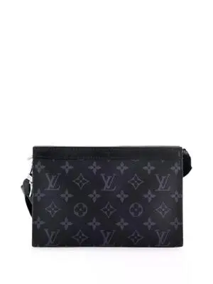 LOUIS VUITTON Gaston Wearable Wallet Monogram Eclipse Canvas Crossbody Bag - Black