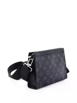 LOUIS VUITTON Gaston Wearable Wallet Monogram Eclipse Canvas Crossbody Bag - Black