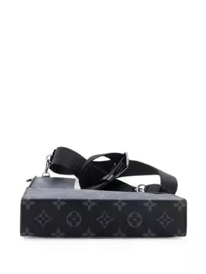 LOUIS VUITTON Gaston Wearable Wallet Monogram Eclipse Canvas Crossbody Bag - Black