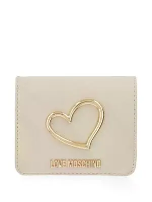 Moschino Heart-plaque Logo-lettering Wallet - Neutrals