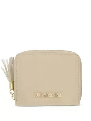 Moschino Logo-plaque Tassel Wallet - Neutrals