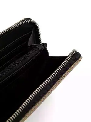 Moschino Logo-embroidered Woven Wallet - Neutrals