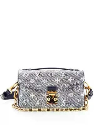 LOUIS VUITTON Pochette Metis Monoglam Jacquard Canvas East West Shoulder Bag - Blue
