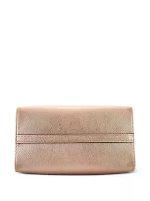 Prada Monochrome Saffiano With City Calf Small Tote Bag - Metallic