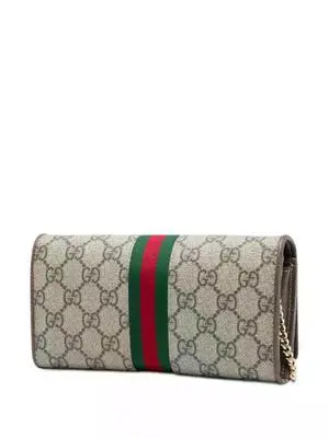 Gucci Ophidia Gg Supreme Web Wallet On Chain Crossbody Bag