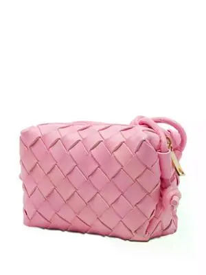 Bottega Veneta Candy Lambskin Intrecciato Loop Camera Bag - Pink