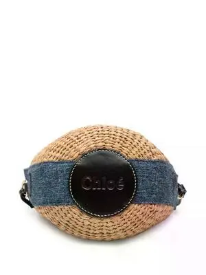 Chloé Small Raffia Bucket Bag Satchel - Neutrals
