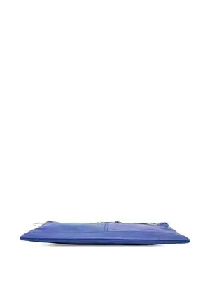 Balenciaga Lambskin Motocross Classic Clip M Clutch Bag - Blue