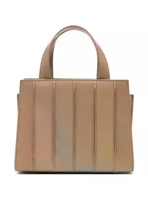Max Mara Whitney Ribbed Leather Tote Bag - Neutrals