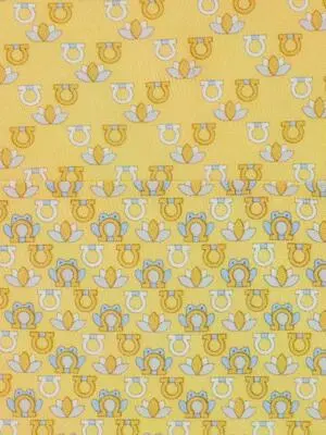 FERRAGAMO Frog Print Silk Neck Tie - Yellow