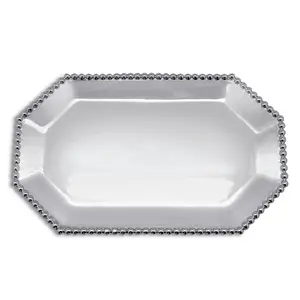 MARIPOSA Pearled Tone Rectangular Tray - Silver