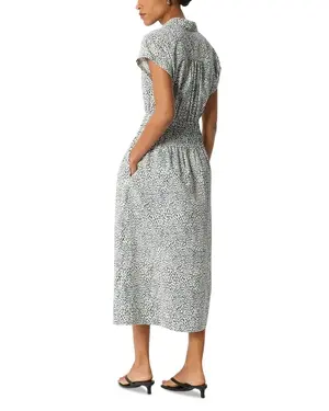 Whistles Flecked Animal Print Collared Dress