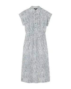 Whistles Flecked Animal Print Collared Dress