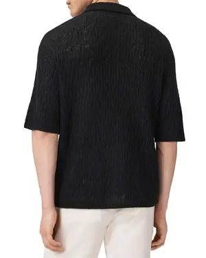 ALLSAINTS Cyclone Knit Polo Shirt - Black