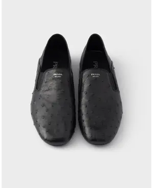 Prada Ostrich Leather Loafers
