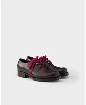 Prada Antiqued Leather Lace-up Shoes