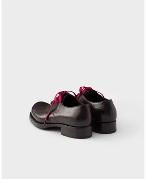 Prada Antiqued Leather Lace-up Shoes