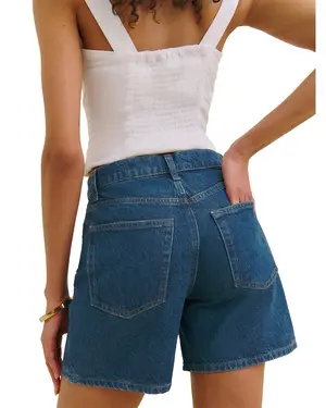 REFORMATION Ray Mid Rise Denim Shorts