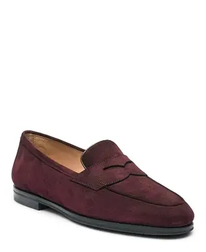 Santoni Suede Carla Loafer - Red