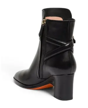 Santoni Leather Mid-heel Ankle Boot